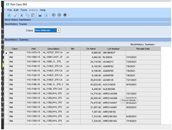 ERP System: Stock History Dashboard | PracticalTek